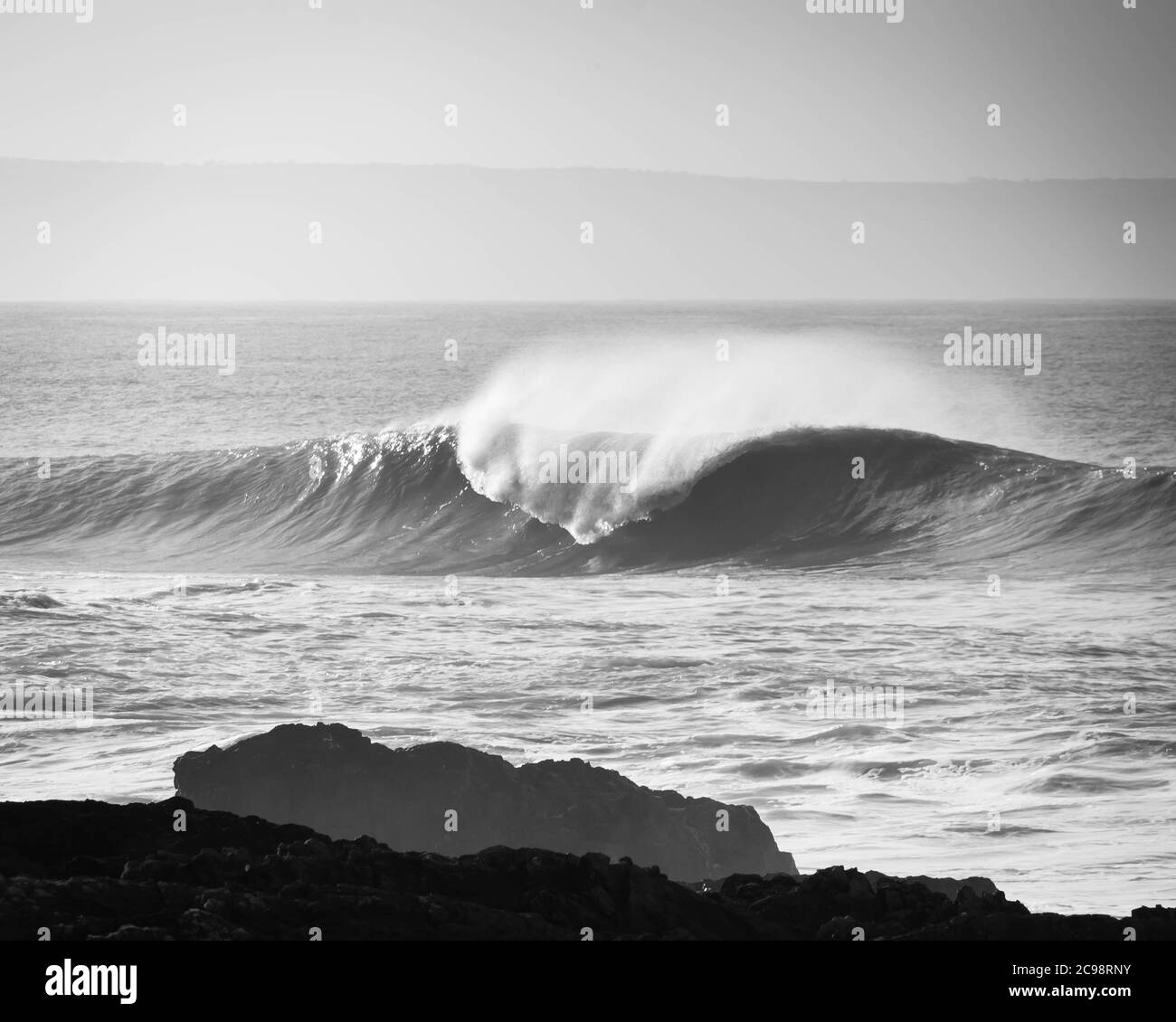 Black and White Wave Stock Photo - Alamy
