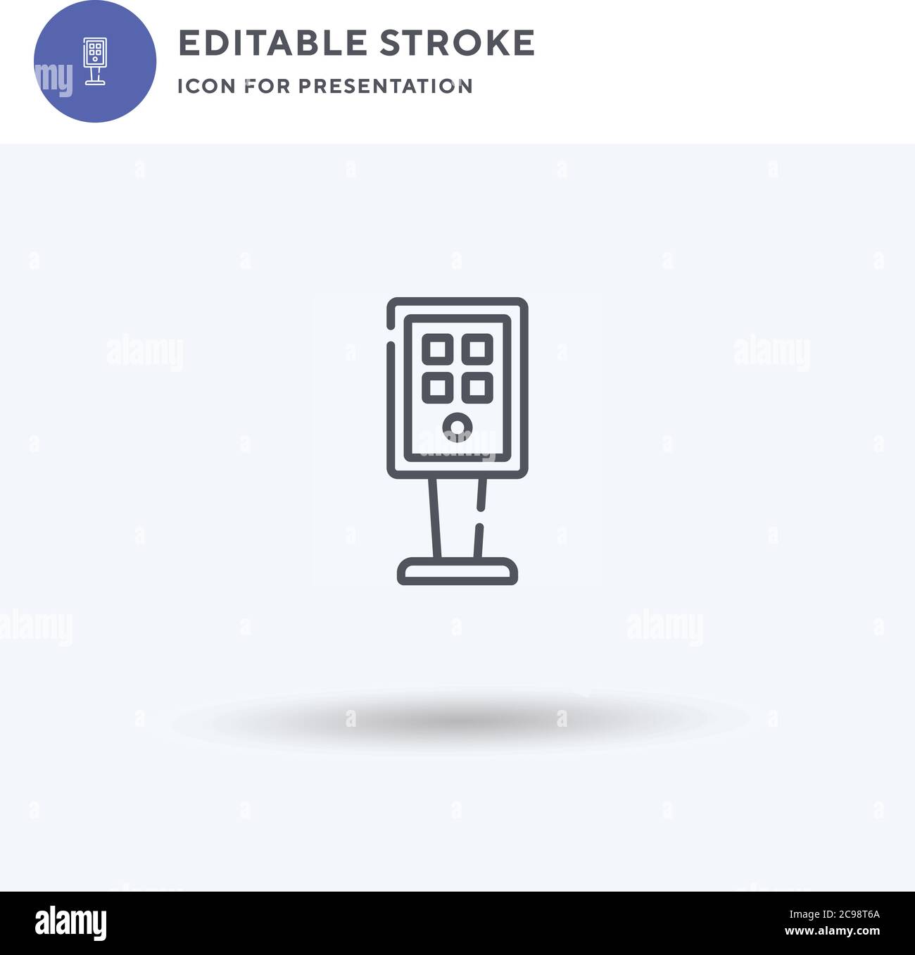 Kiosk icon vector, filled flat sign, solid pictogram isolated on white ...