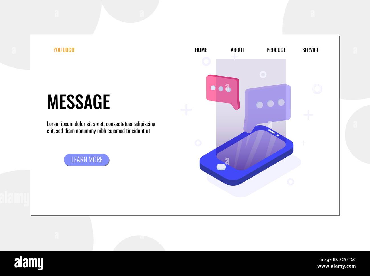 message flat illustration.Concept of landing page.Vector design ...
