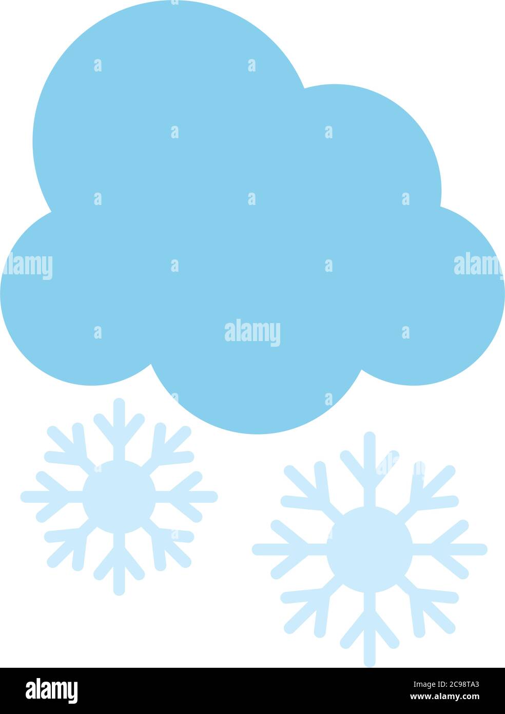 cloud with snowflakes icon over white background, flat style, vector ...