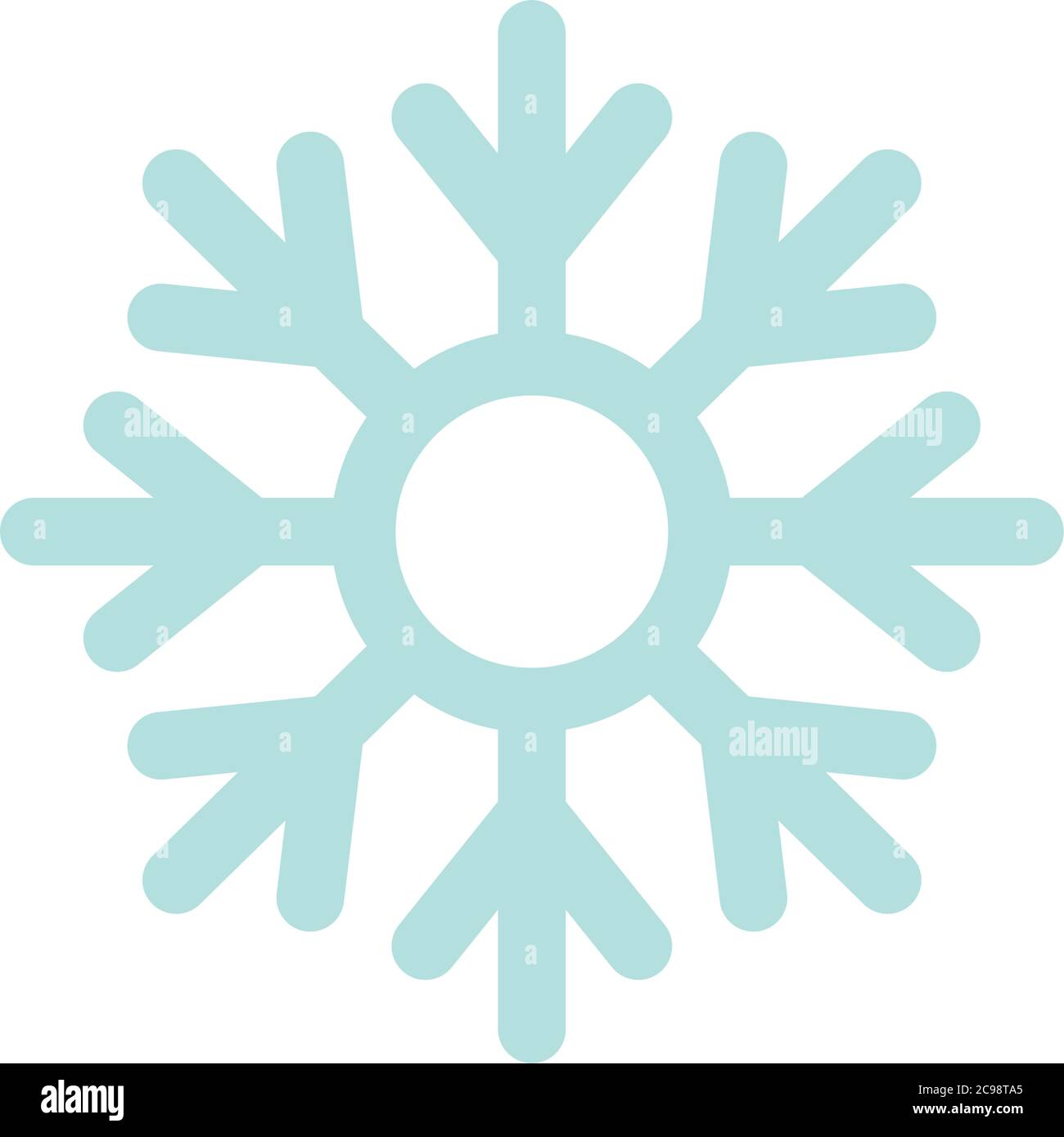 snowflake icon over white background, flat style, vector illustration ...