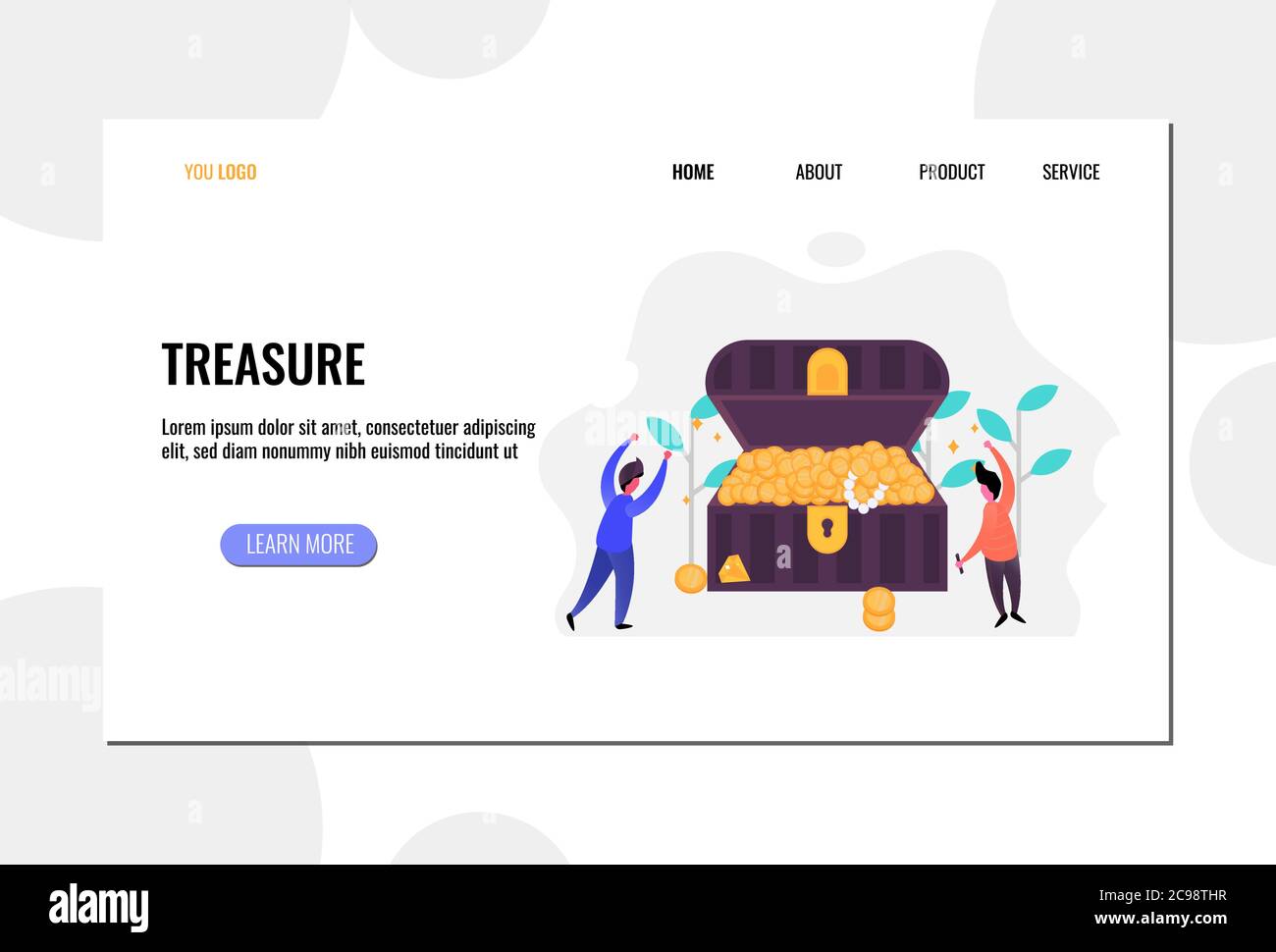 treasure flat illustration.Concept of landing page.Vector design ...
