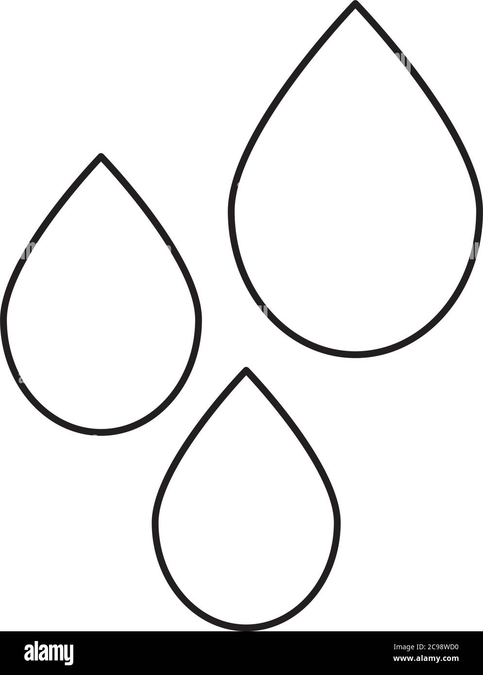 water drops icon over white background, line style, vector illustration ...