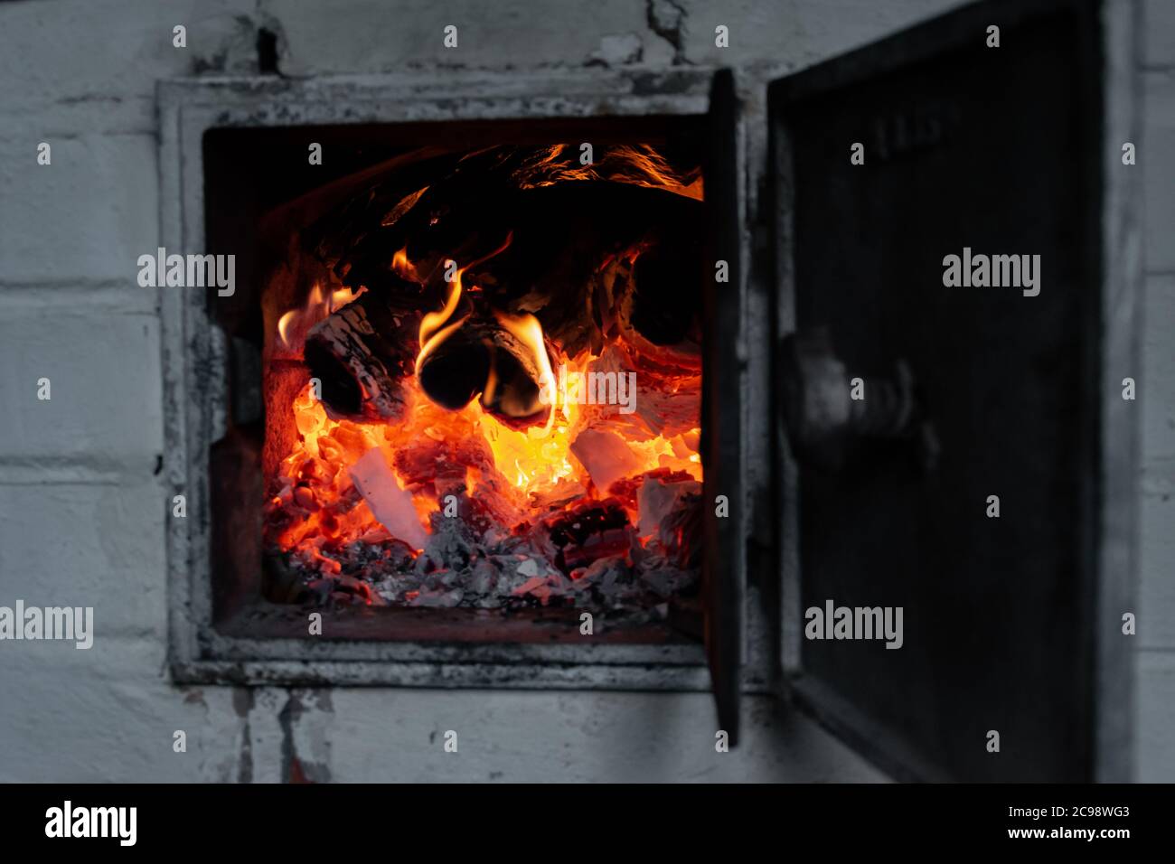 Blazing and warming fire in the stove Stock Photo - Alamy