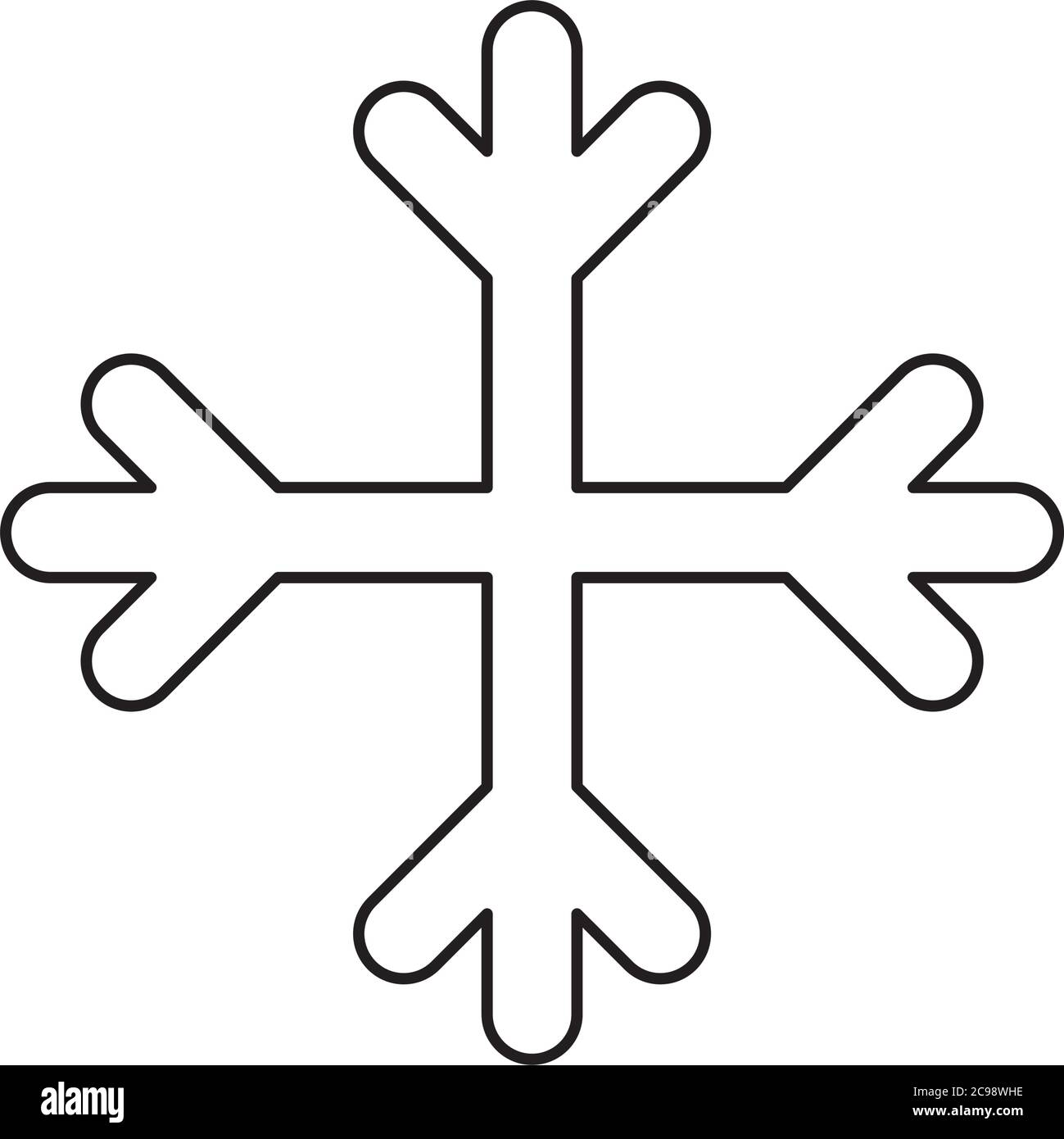 weather concept, snowflake icon over white background, line style ...