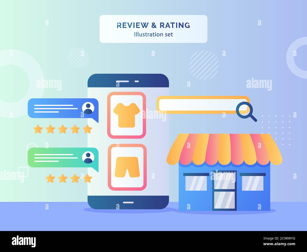 Review rating concept feedback comment rate from customer on clothing ...