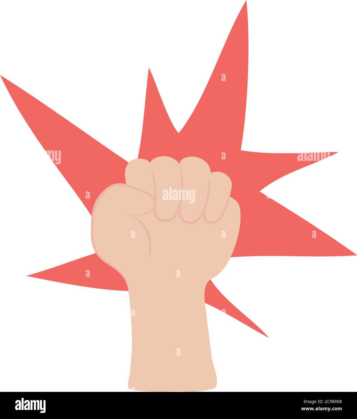 protest concept, Human hand with fingers folded into fist and ...