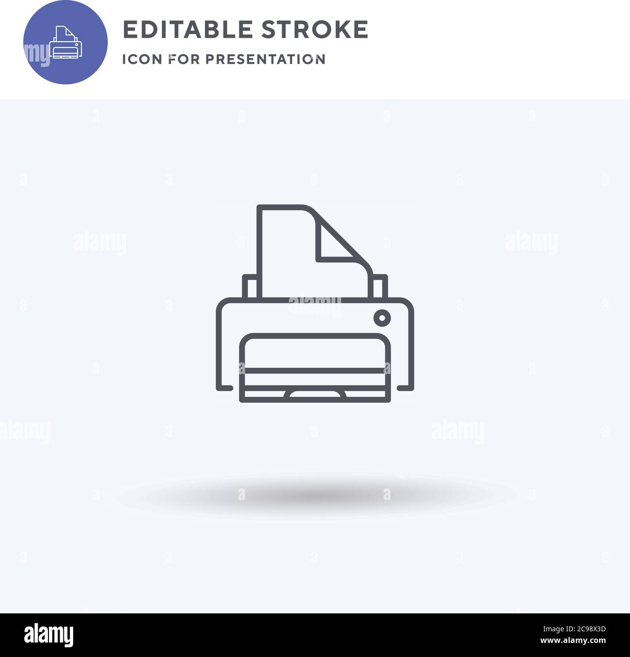 Printer icon vector, filled flat sign, solid pictogram isolated on ...