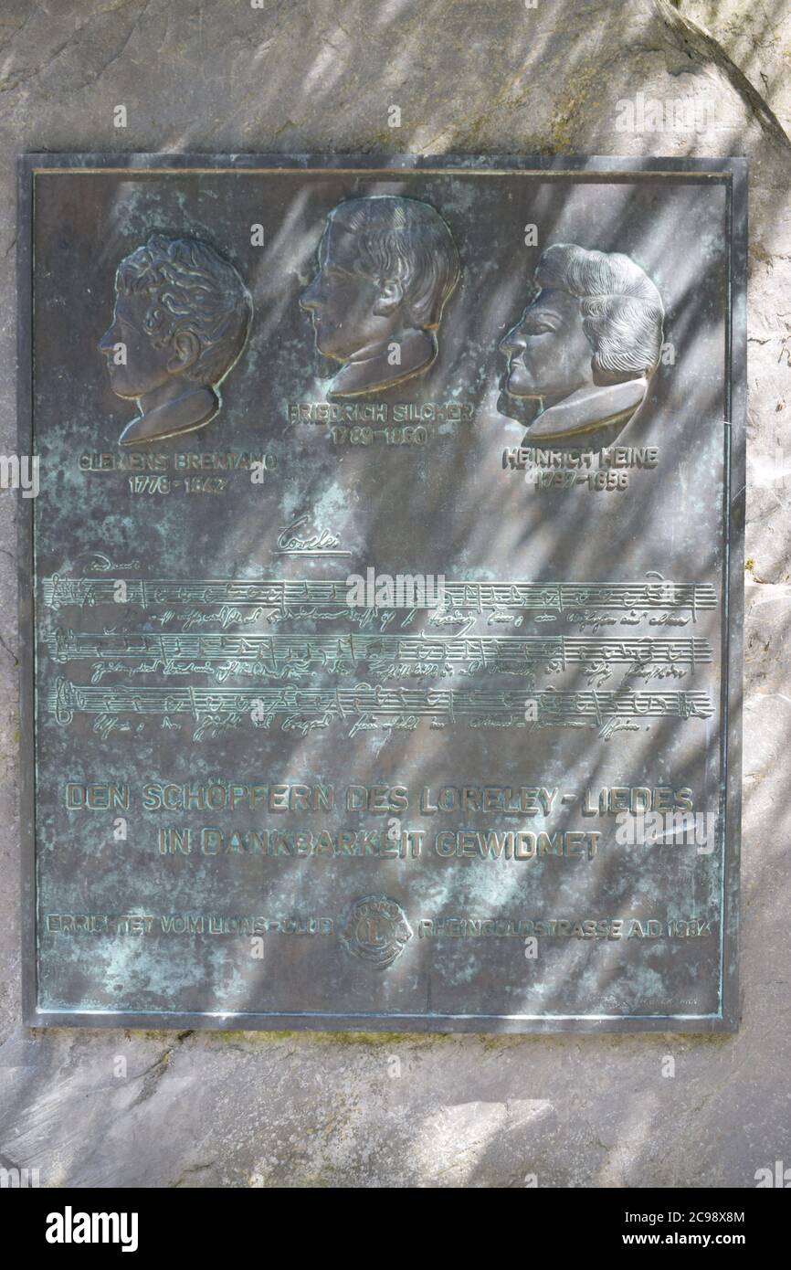 remembering the composers and writers of the Loreley legend Stock Photo ...