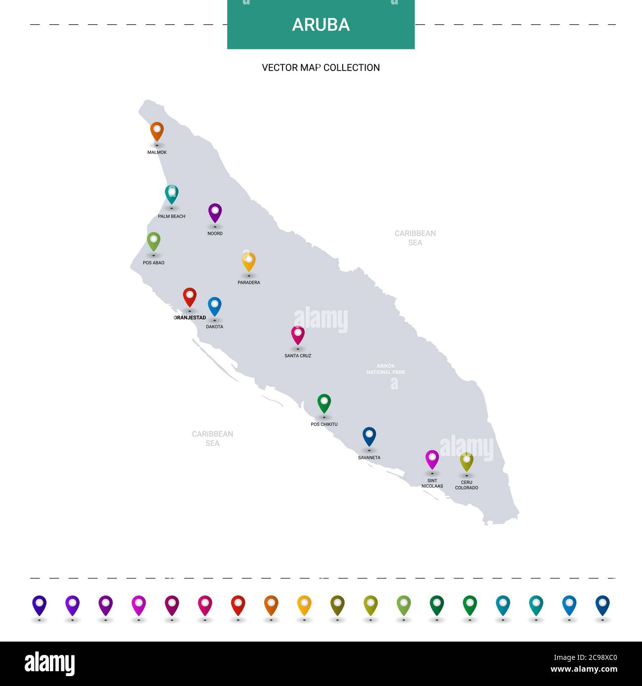 Aruba map hi-res stock photography and images - Alamy