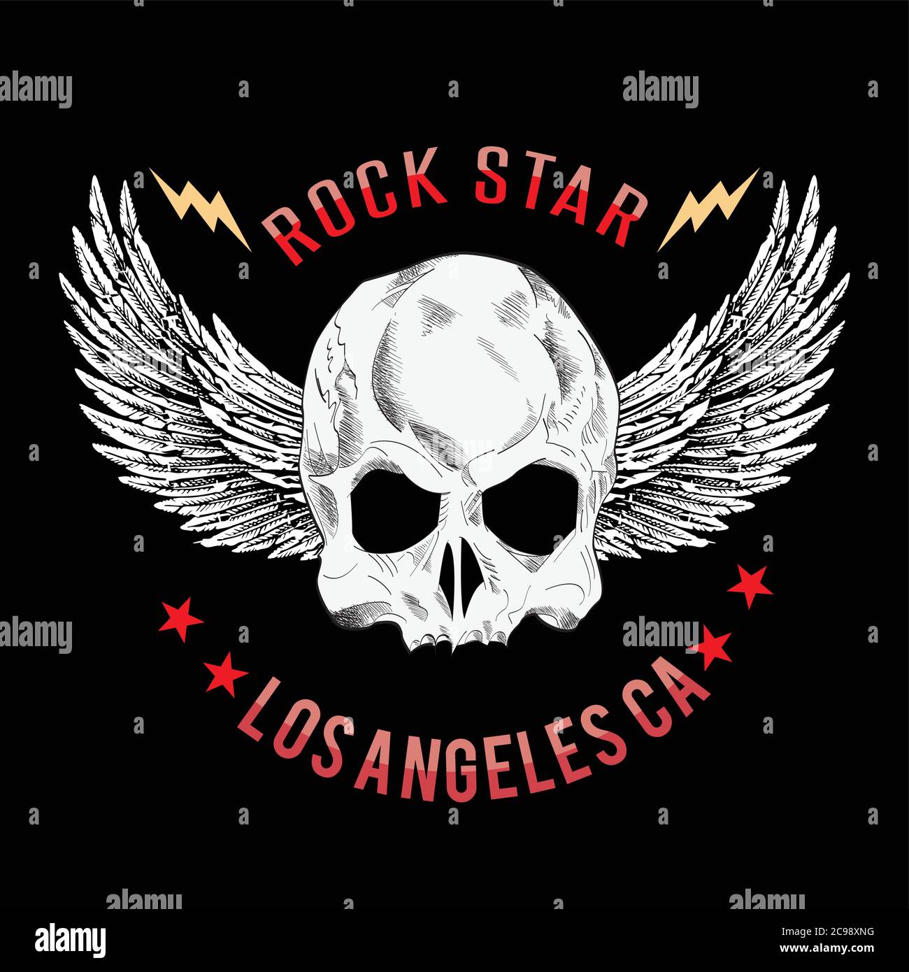 Winged skull vector vectors hi-res stock photography and images - Alamy