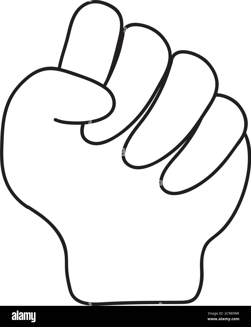 protest concept, Human hand with fingers folded into fist over white ...