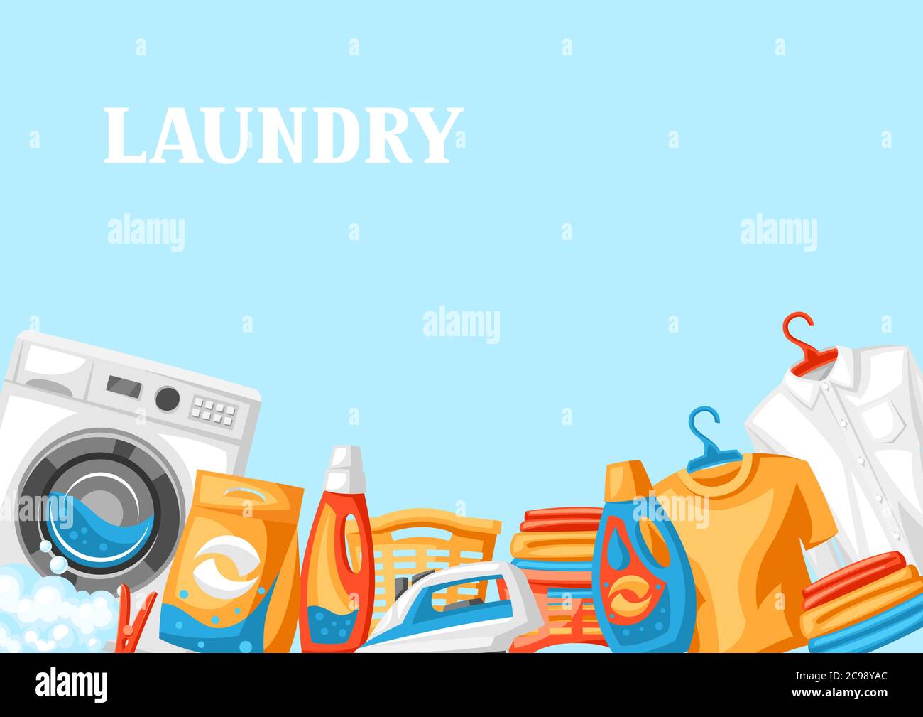 Laundry service background with professional items Stock Vector Image ...