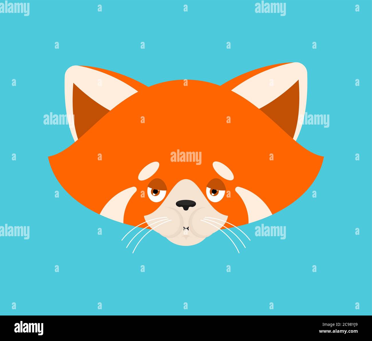 Red panda sick emoji. Animal ill emotions. Beast vector illustration ...