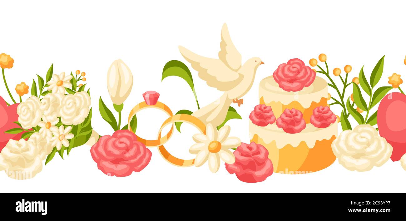 Wedding seamless pattern. Marriage background Stock Vector Image & Art ...