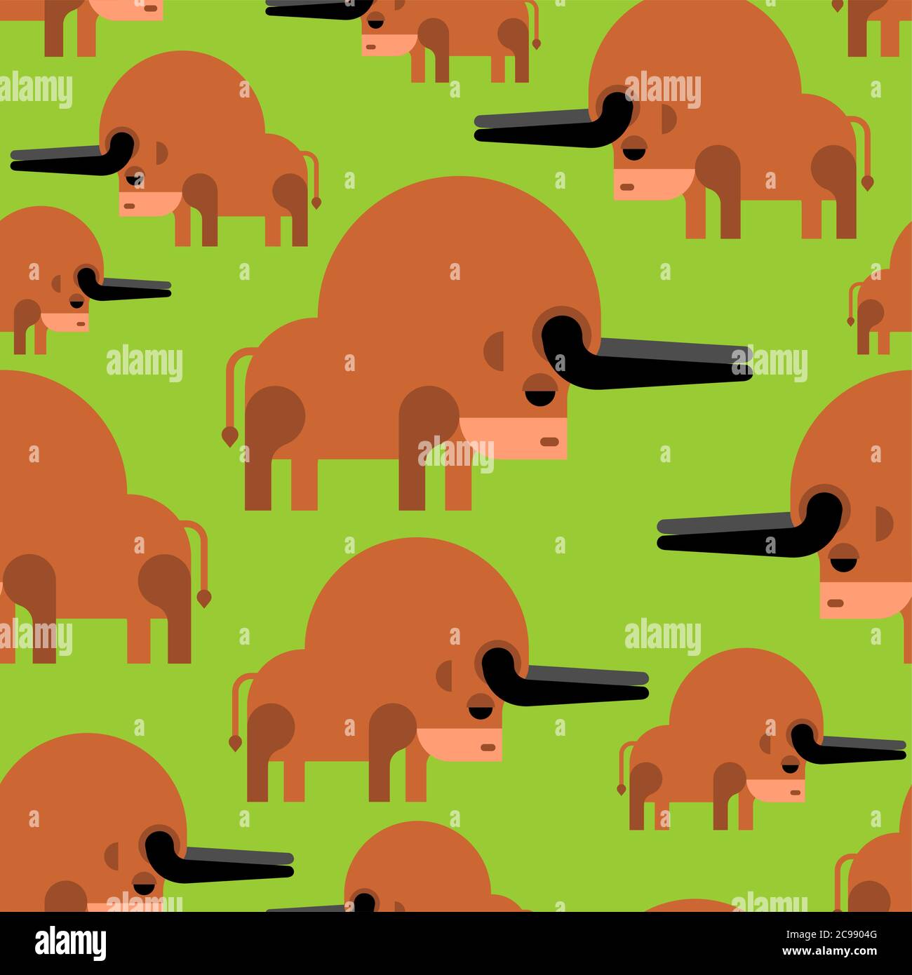 Bull pattern seamless. ox cartoon animal background. Baby fabric ...