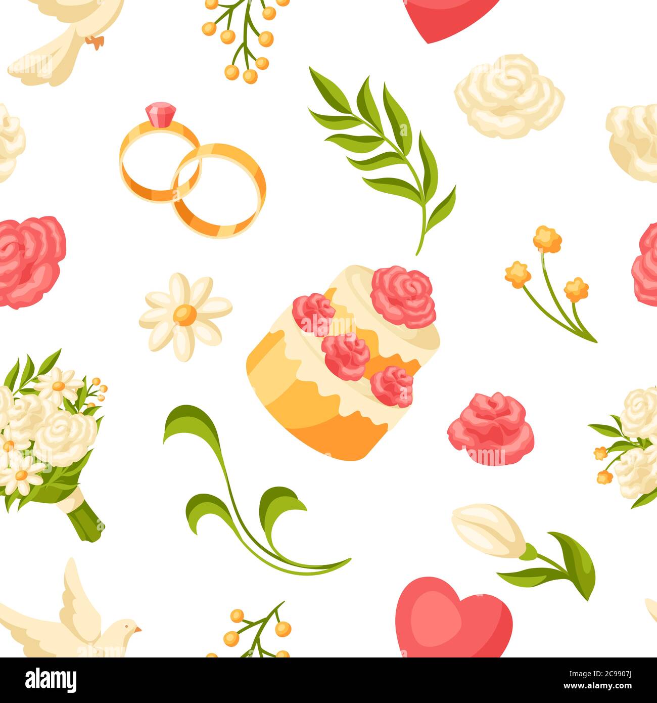 Wedding seamless pattern. Marriage background Stock Vector Image & Art ...