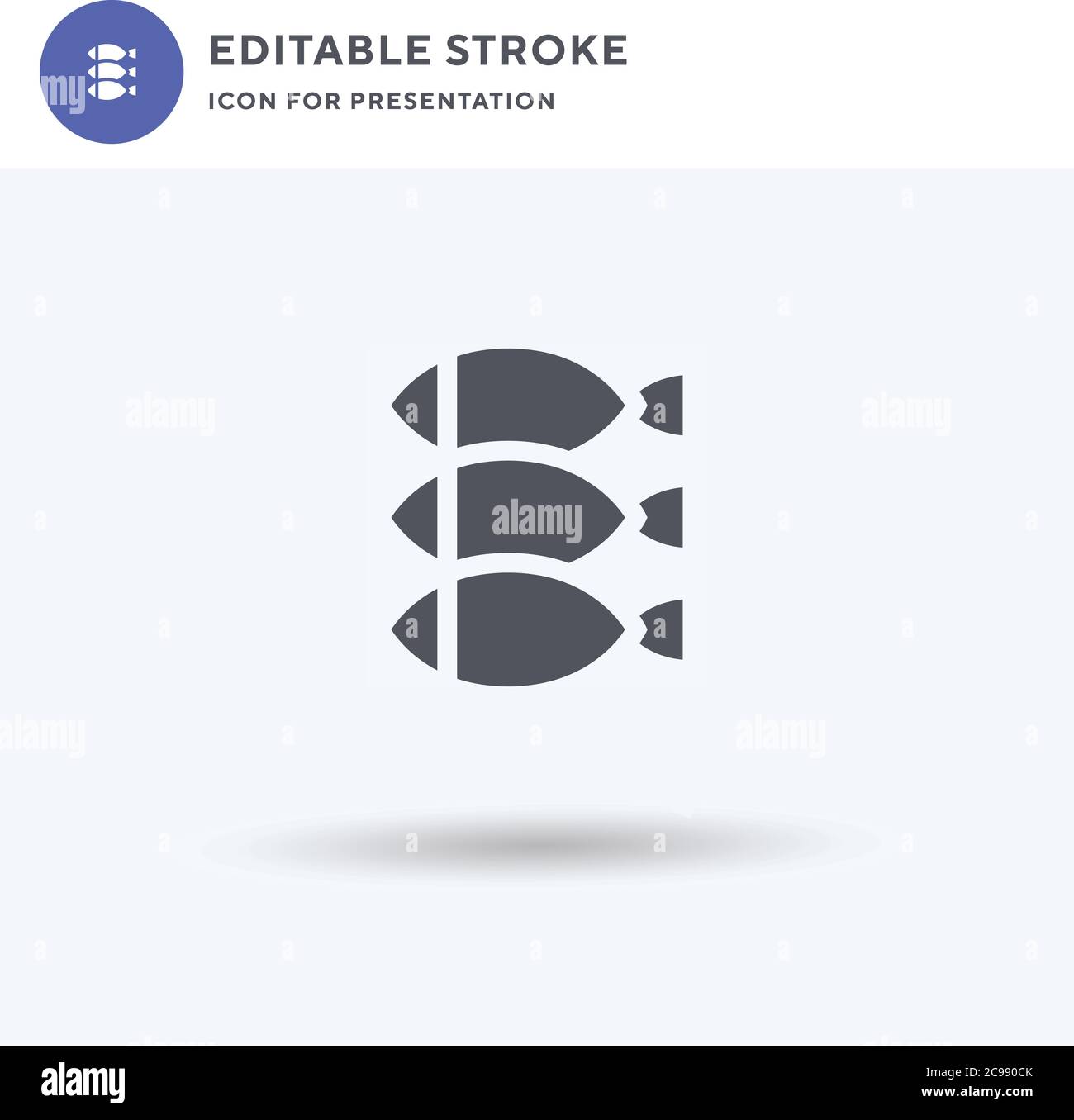 Fish icon vector, filled flat sign, solid pictogram isolated on white ...