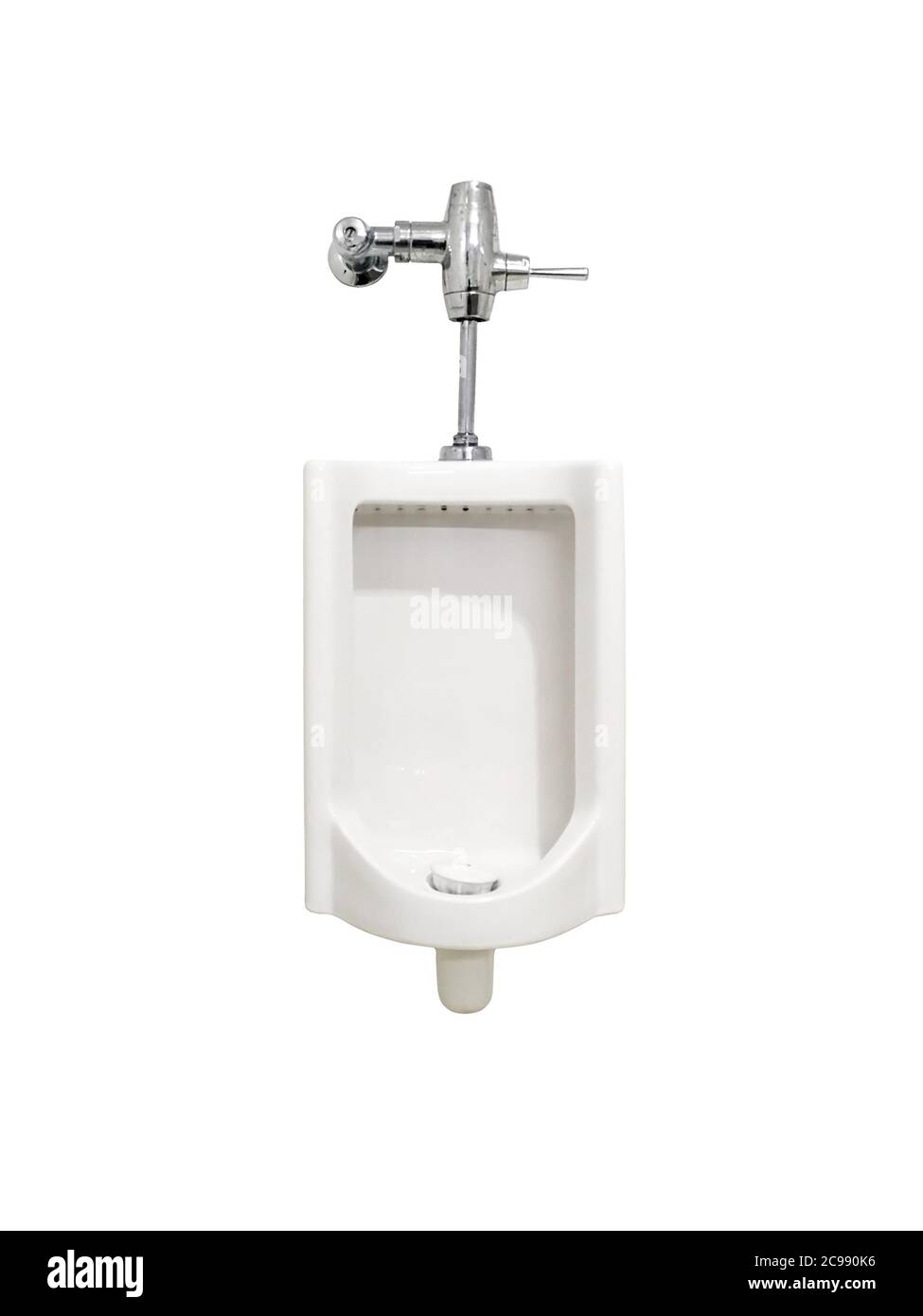 White Male urinal partition isolated on white background with Clipping ...