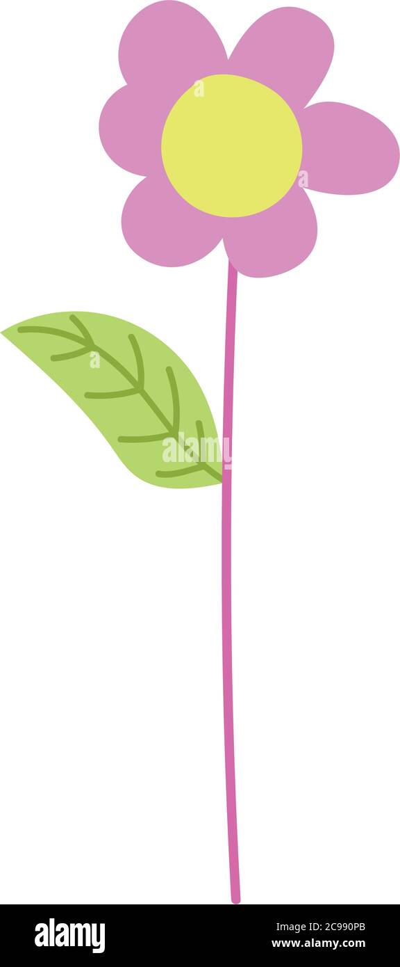 flower stem petals decoration cartoon isolated icon design vector ...