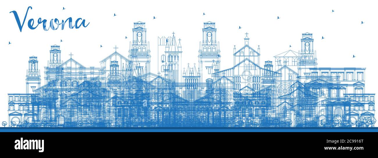 Verona outline vector hi-res stock photography and images - Alamy