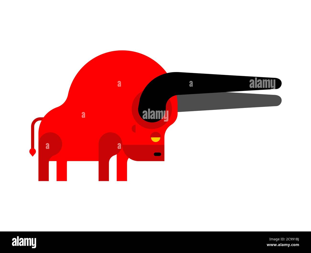 Red Bull isolated. ox cartoon animal. vector illustration Stock Vector ...