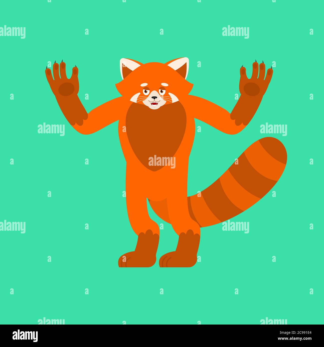 Red panda happy. Animal merry emotions. Beast Joyful Stock Vector Image ...