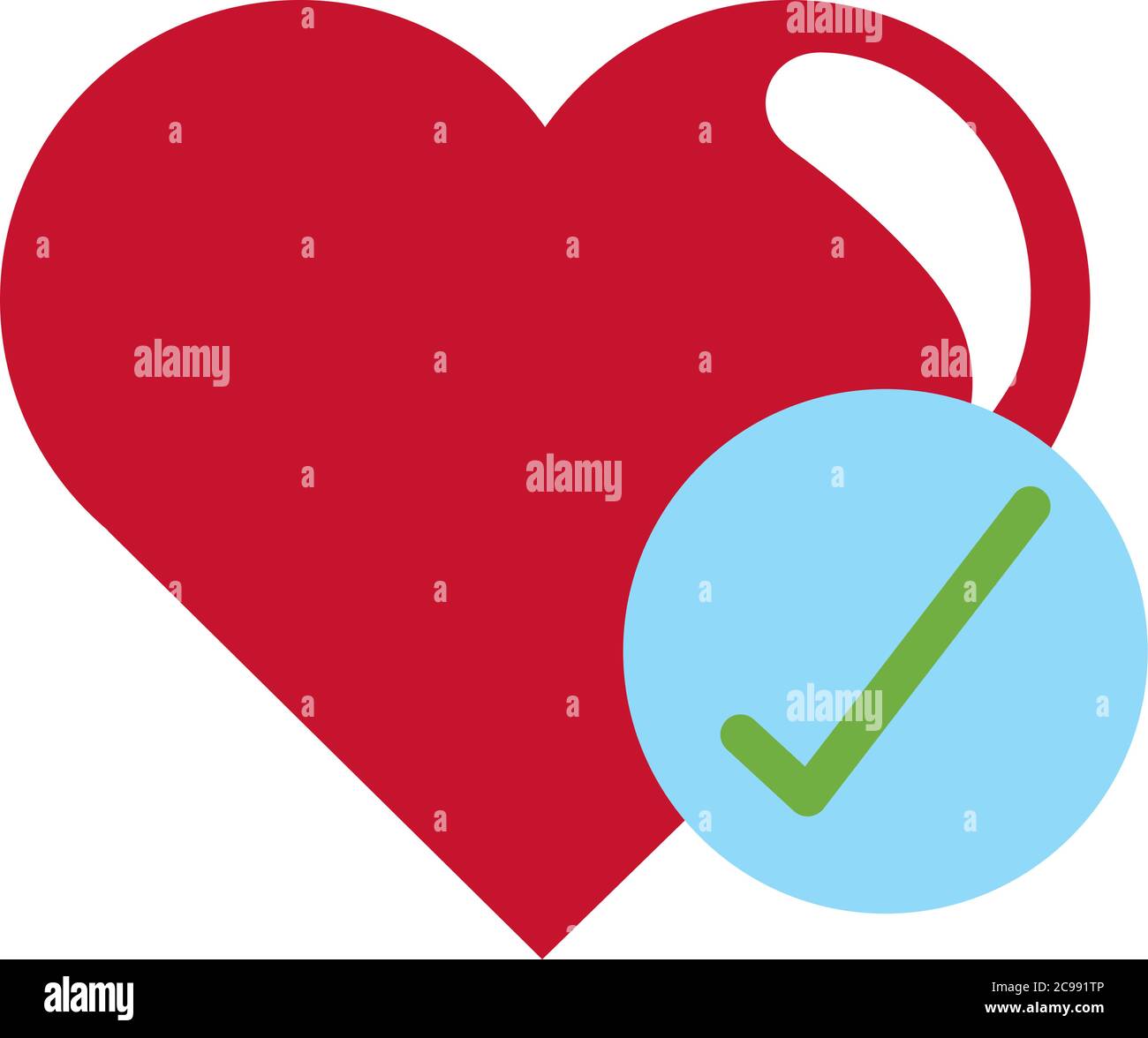 love heart check mark like romantic passion feeling flat style icon ...