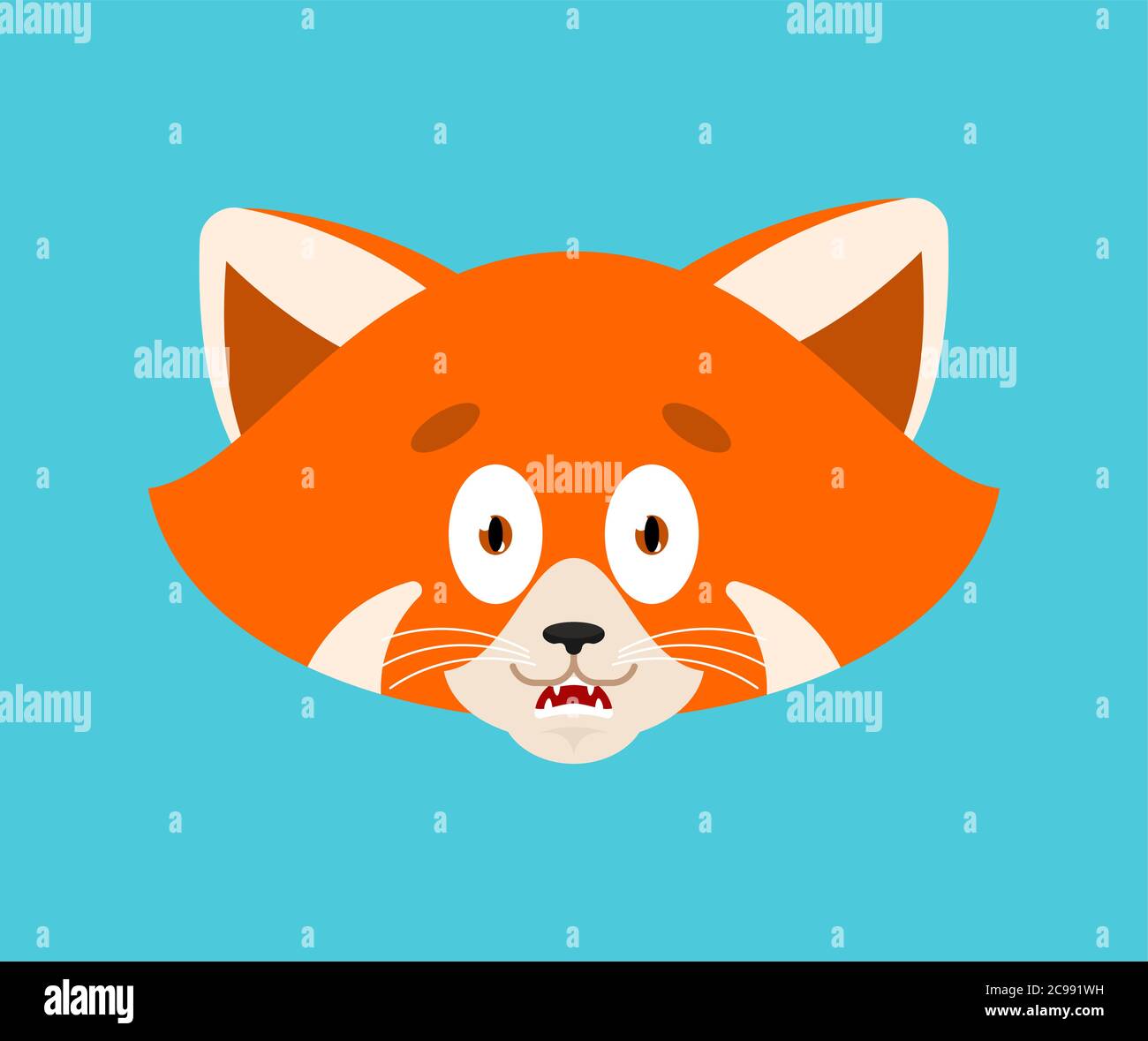 Red panda scared OMG avatar emotion. Wild animal Oh my God emoji ...