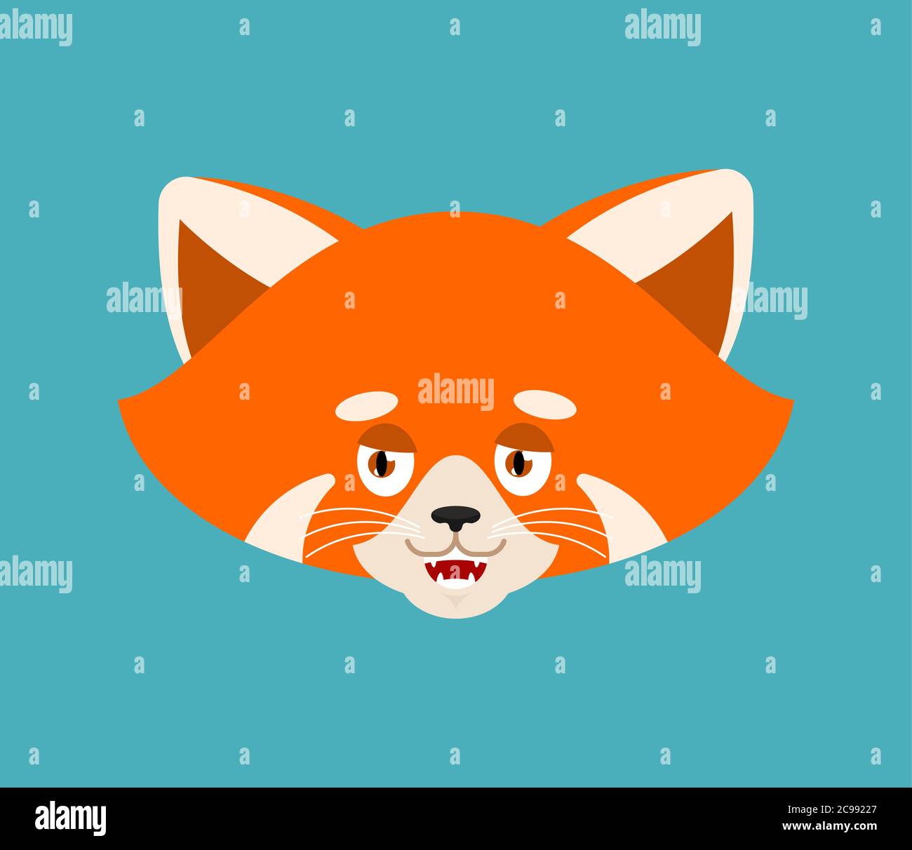 Red panda happy emoji. Animal merry emotions. Beast Joyful Stock Vector ...
