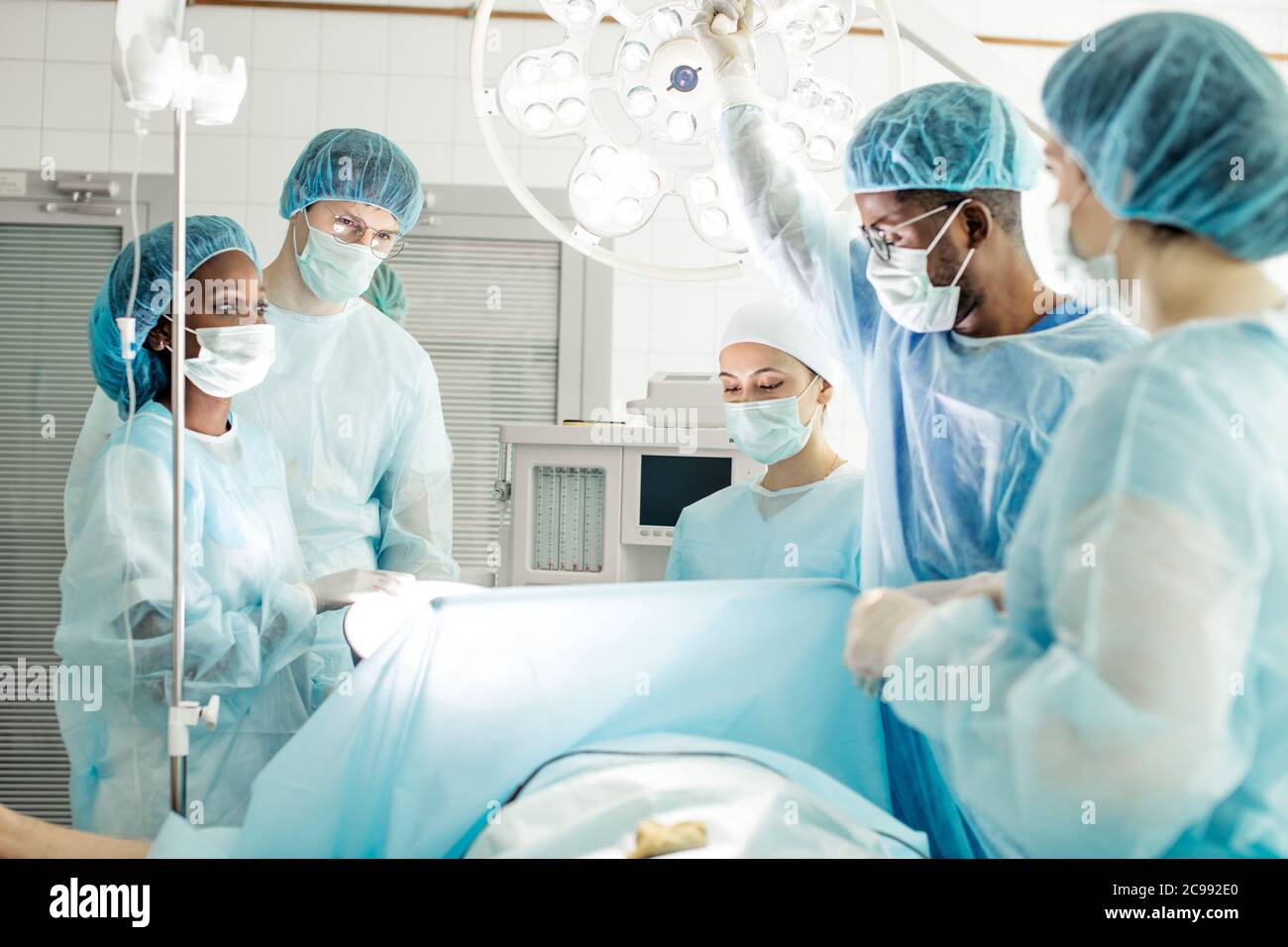 sad unhappy doctors have lost the patient, unsuccessful surgery, death ...