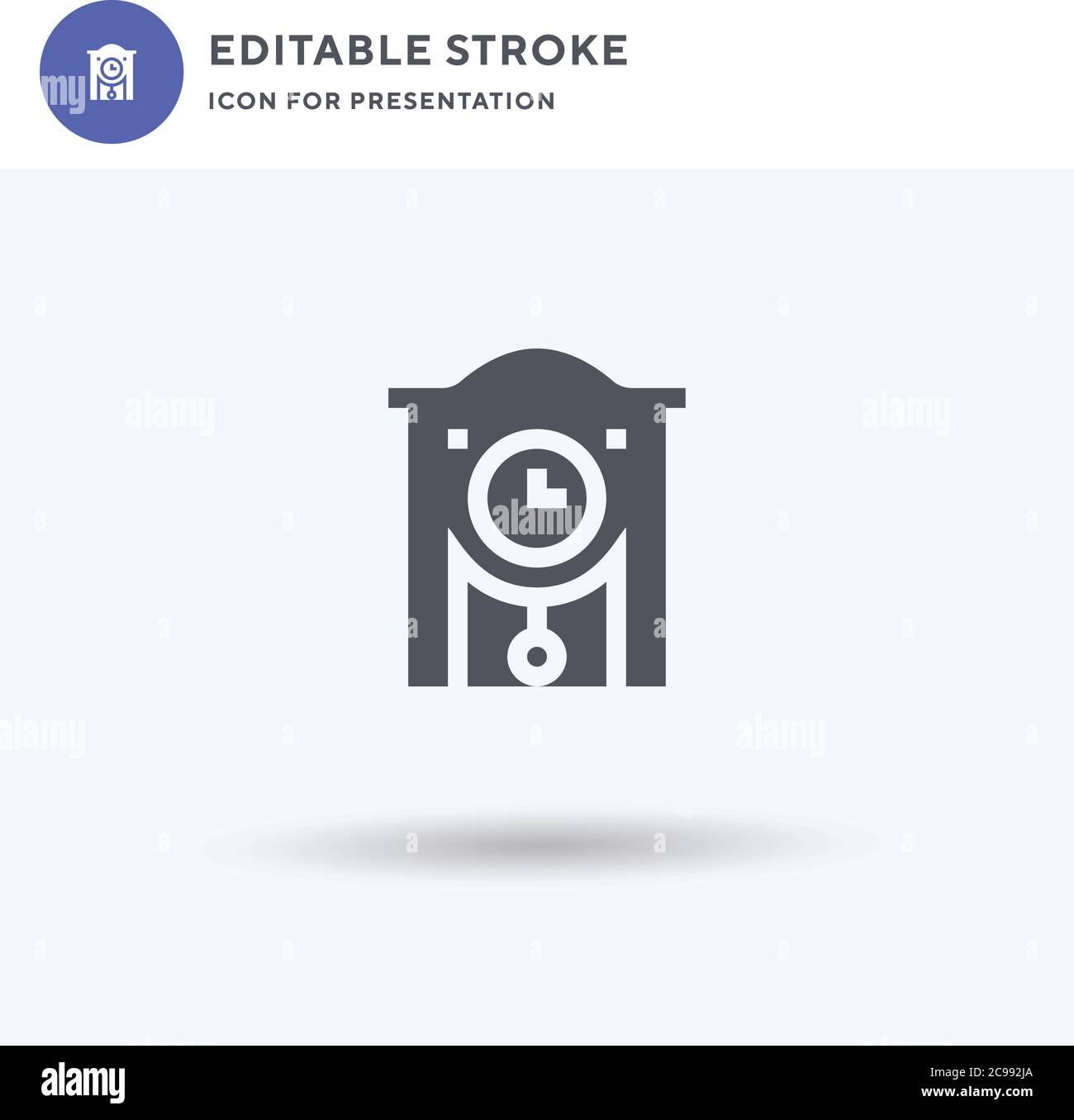 Cuckoo Clock icon vector, filled flat sign, solid pictogram isolated on ...