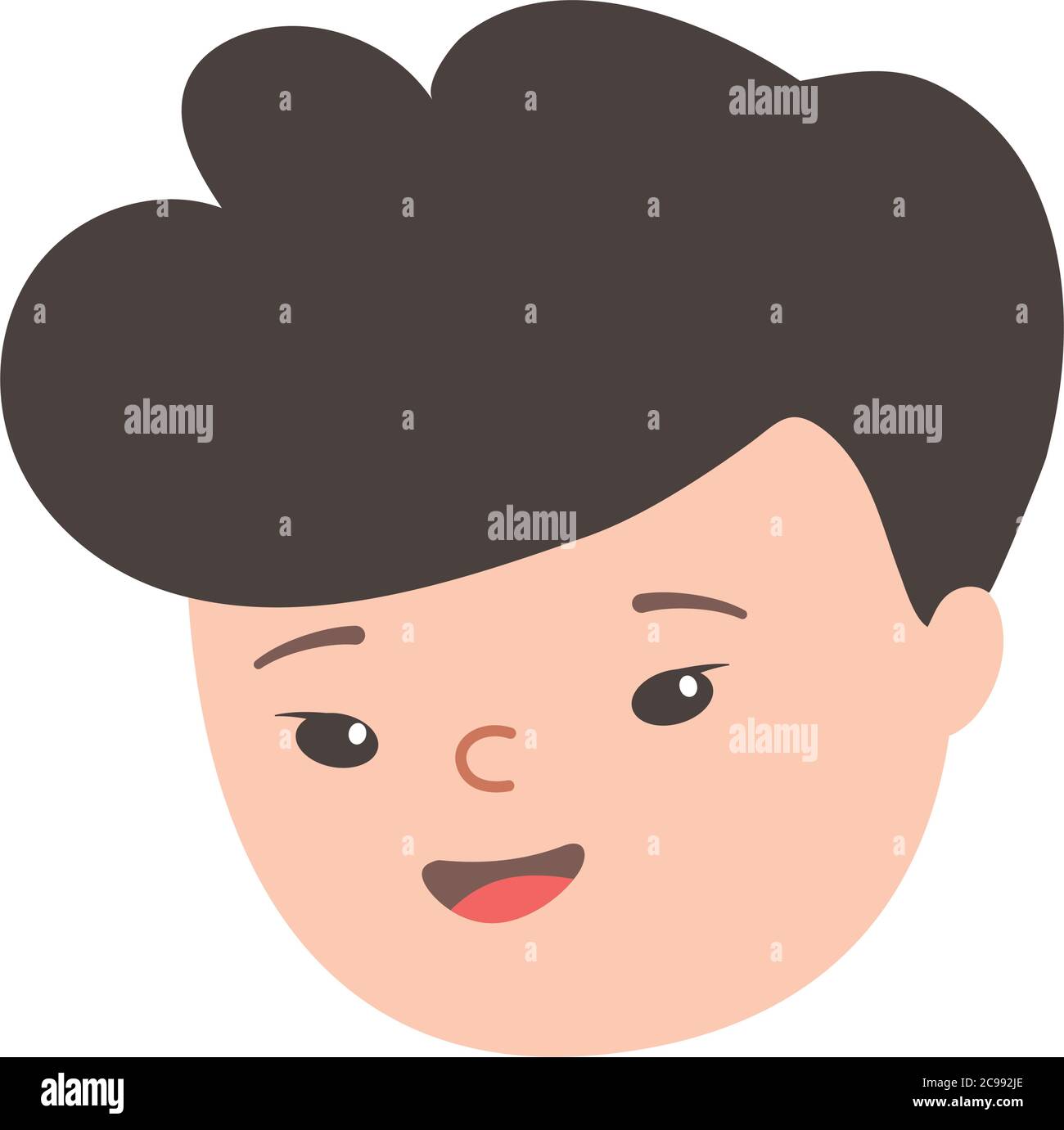young man face cartoon character isolated icon design vector ...