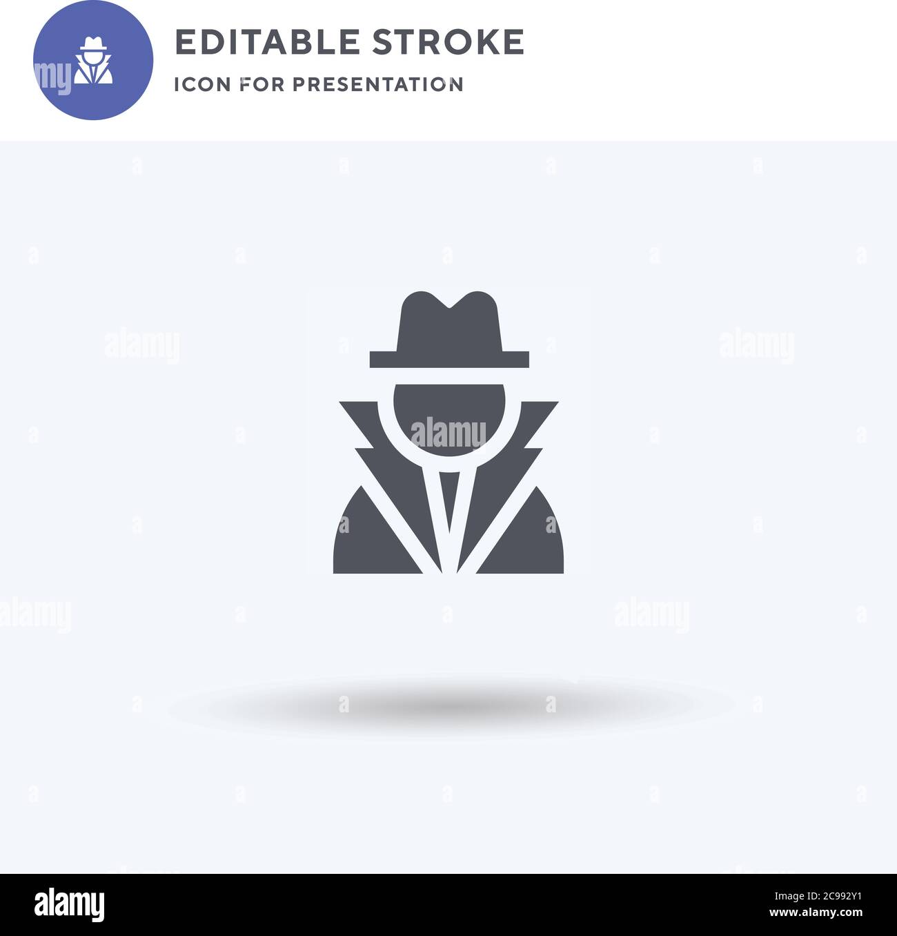 Spy icon vector, filled flat sign, solid pictogram isolated on white ...