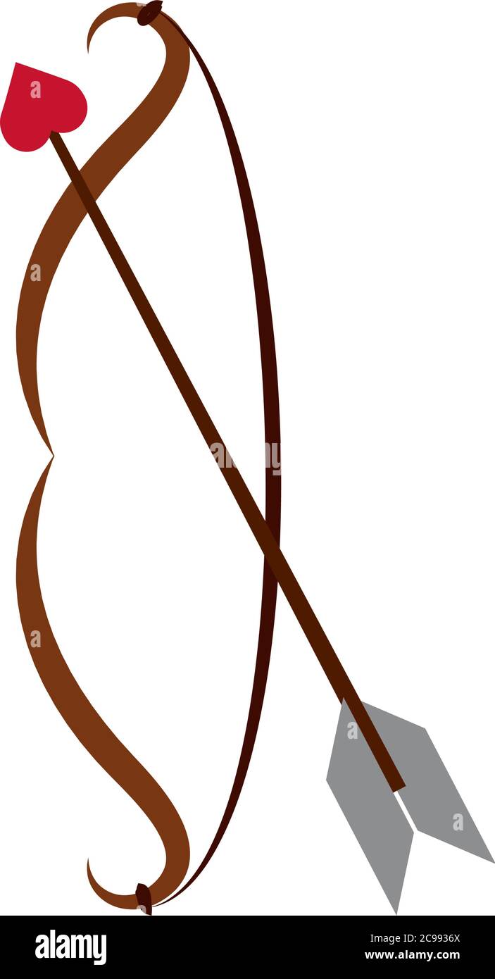 arrow bow heart head love romantic passion feeling flat style icon ...