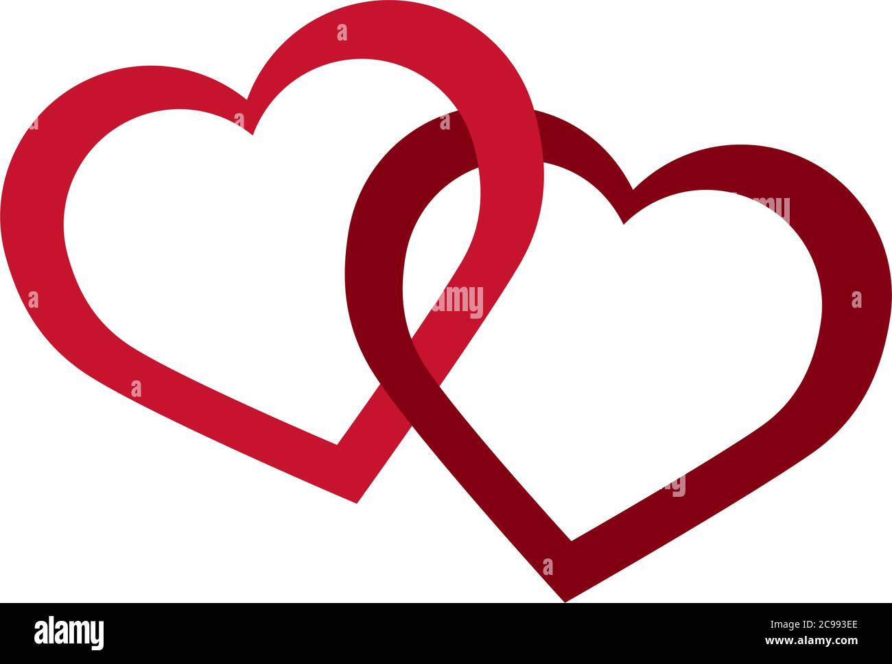 Two hearts entwined Cut Out Stock Images & Pictures - Alamy