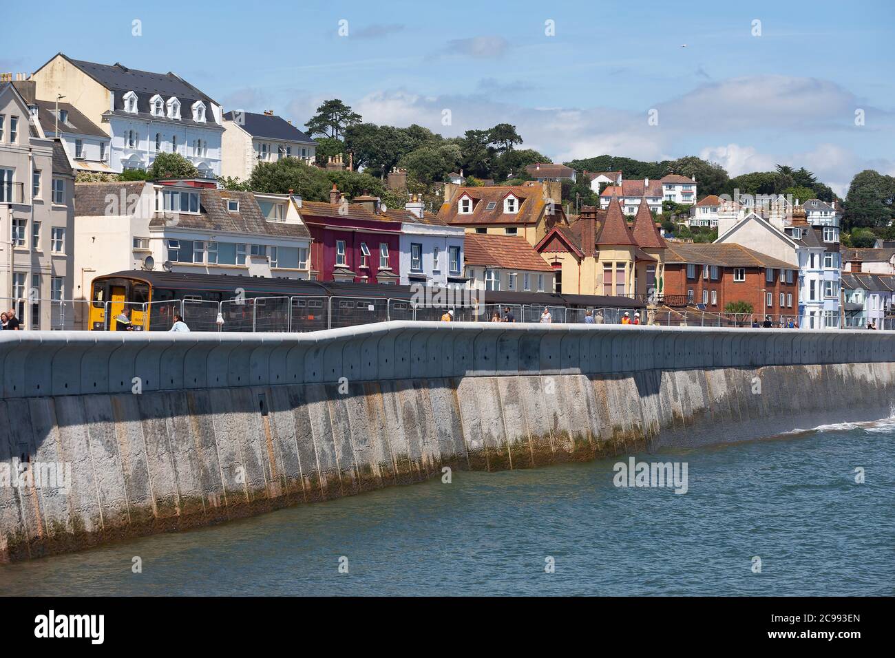 The sea wall which protects the main rail link from the south west ...
