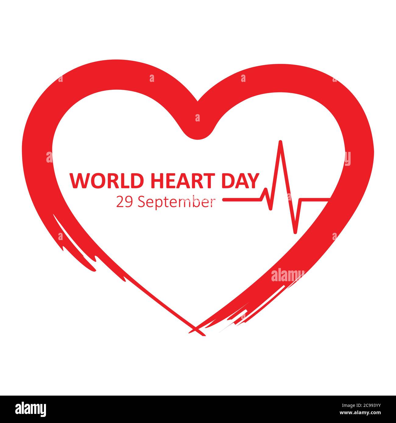 world heart day 29 september red heart beat vector illustration EPS10 ...