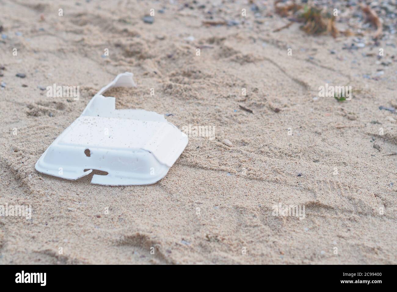 Waste Foam box on Beach Pollution Environment Stock Photo - Alamy