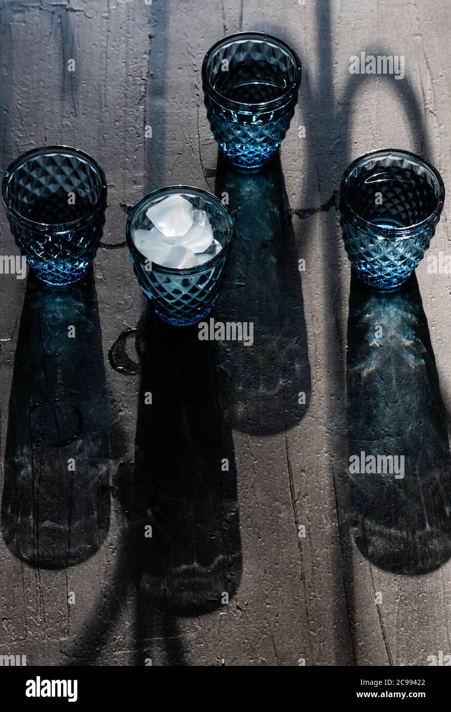 Glass and light art visual illusion reflection. Vertical. Top view ...