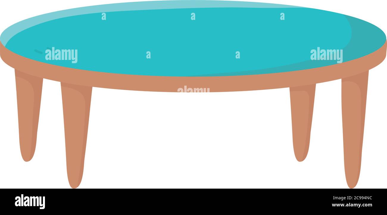 blue round table furniture isolated icon design white background vector ...