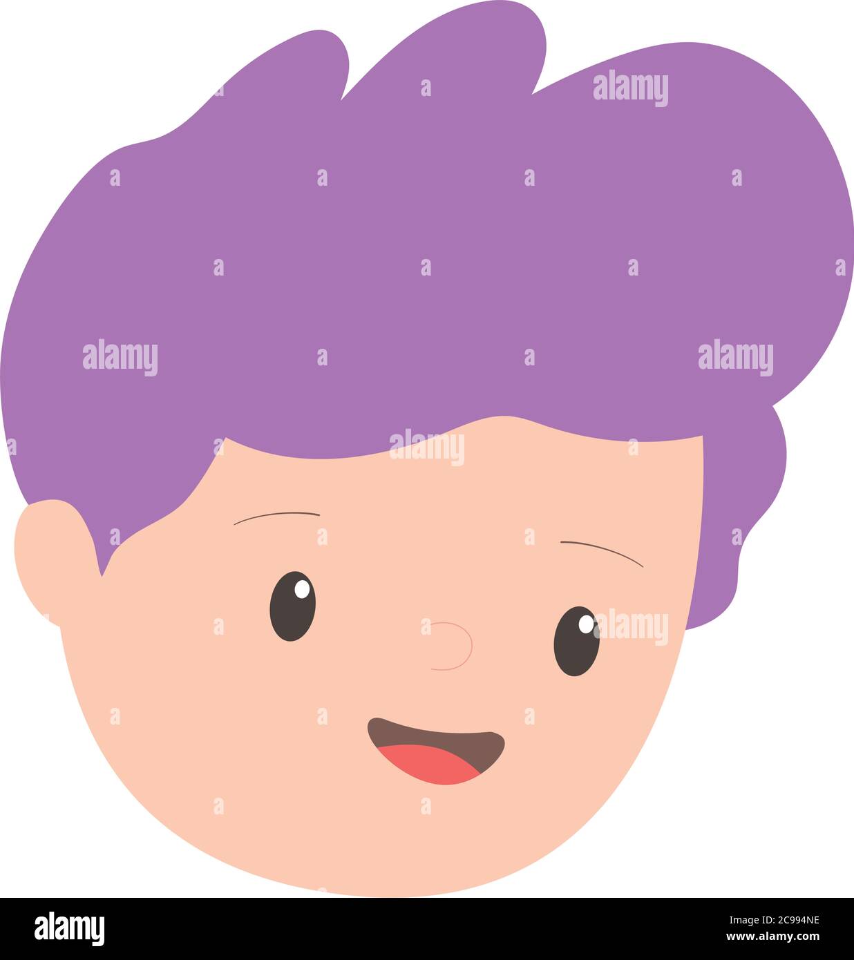 young man face cartoon character isolated icon design vector ...