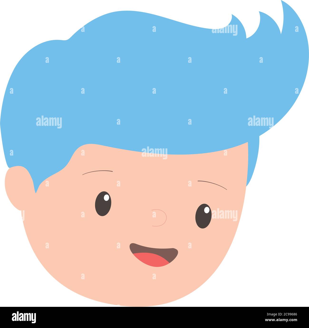 young man face cartoon character isolated icon design vector ...