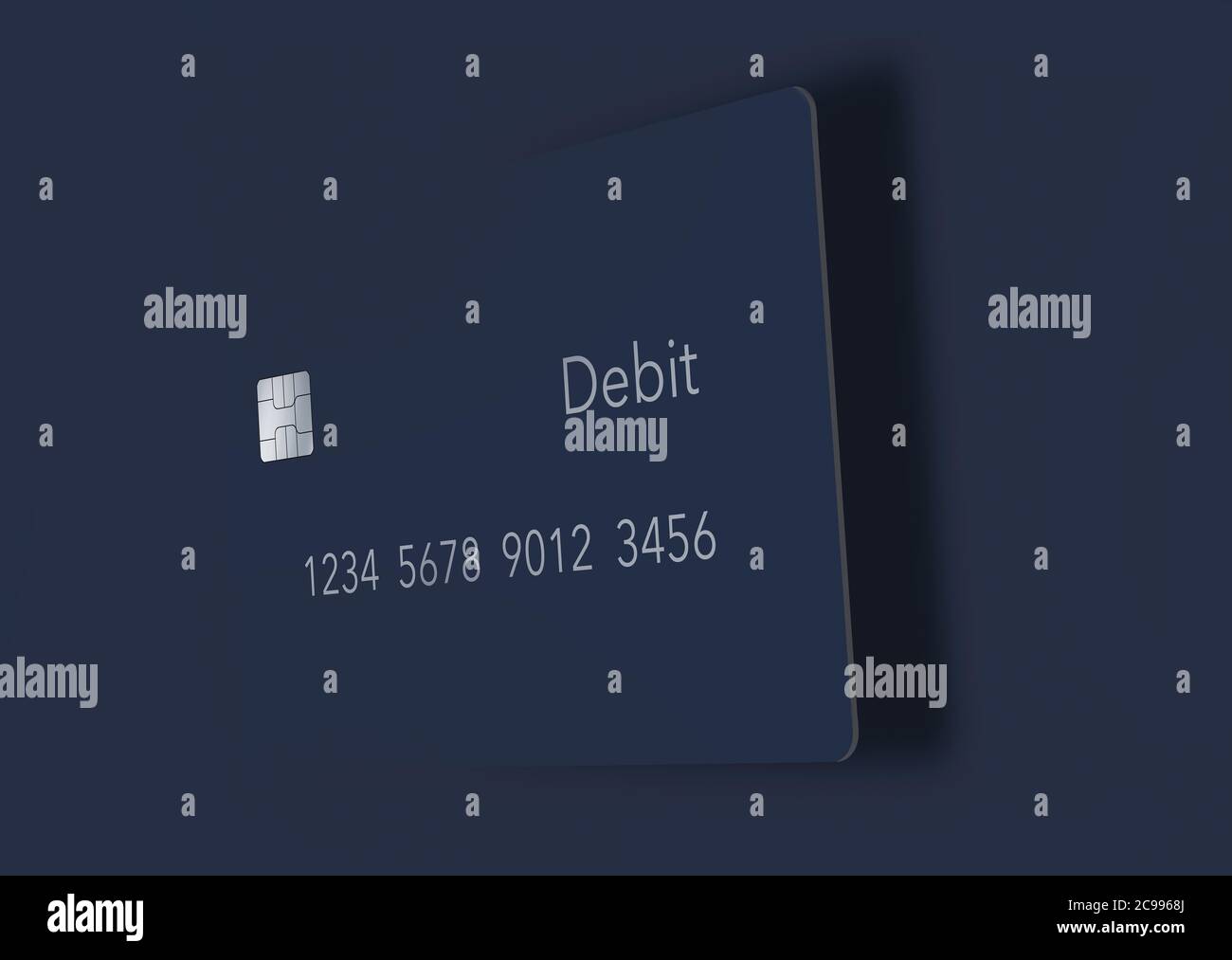 Here is a simple modern blue debit card casting a shadow Stock Photo ...