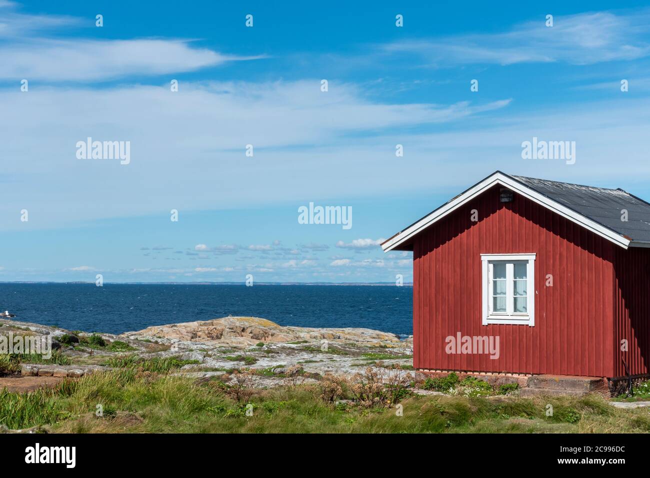 Red wooden building at Maseskar in Sweden Stock Photo - Alamy