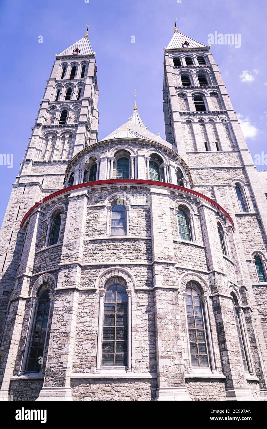 Southern Transept and Towers of Tournai Cathedral or Cathedral of Our ...