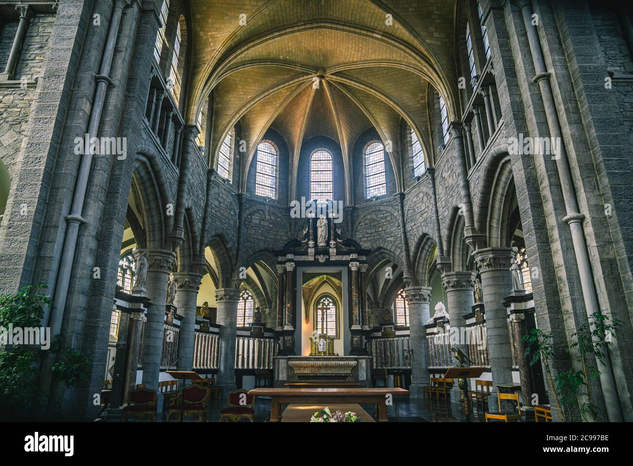 Altar and Dome of Saint Quentin Church of Tournai Stock Photo - Alamy