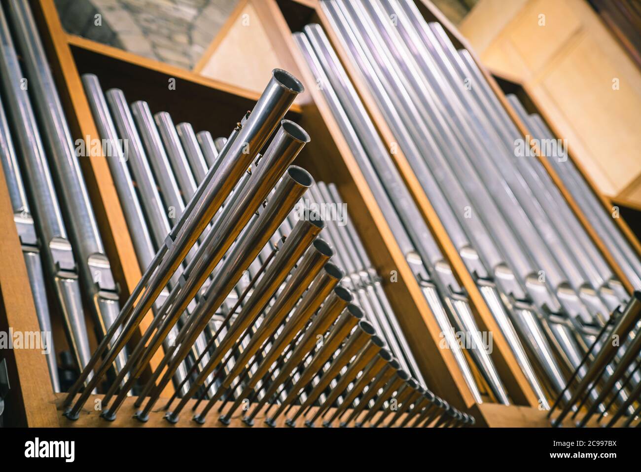 Pipes of a Giant Organ in a Church in Belgium Stock Photo - Alamy