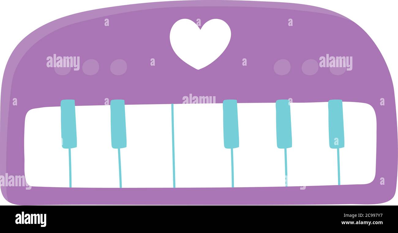 kids toys piano music instrument isolated icon design white background ...