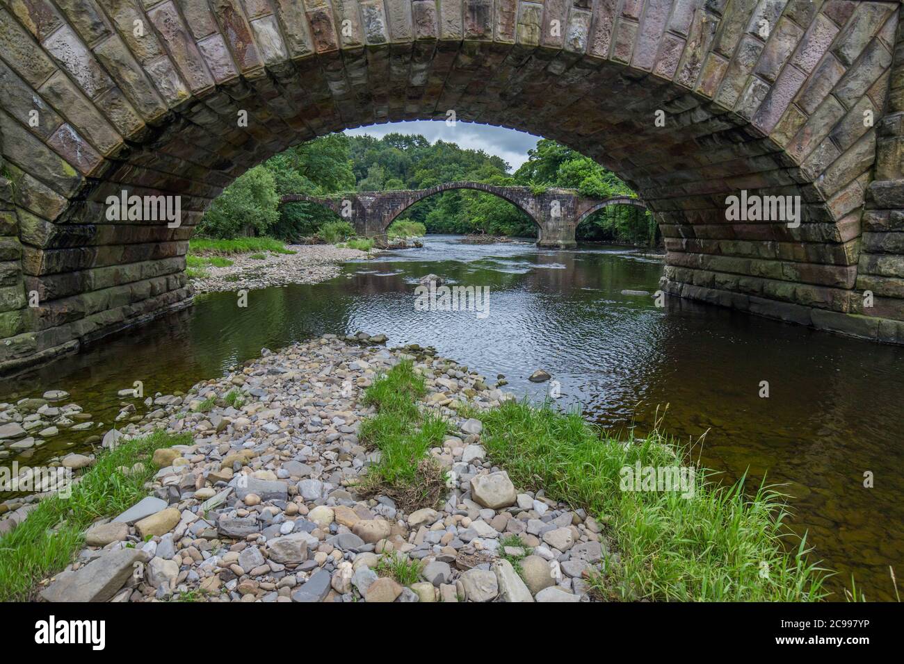 Cromwells bridge in the Ribble Valley, Lancashire. Old stone bridge ...